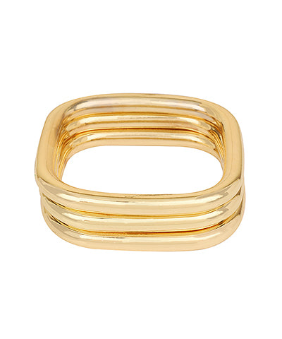 Square Gold Bracelet Stack – Crescent and Main
